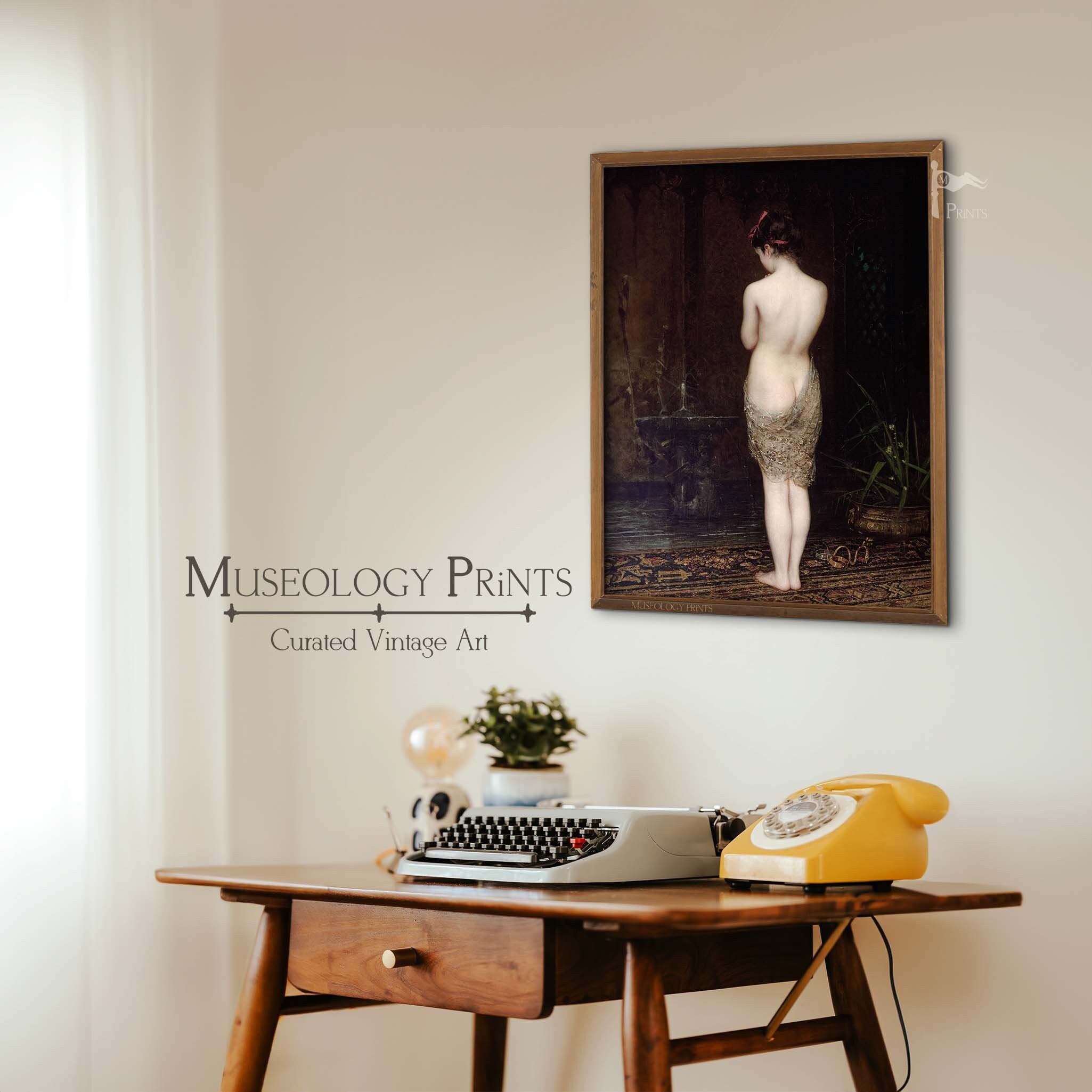 Victorian Nude Female Portrait Oil Painting Vintage Dark Aesthetic Nude