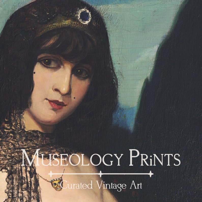 Weiblicher Akt Gemälde Fine Art Portrait Vintage Dark Moody Antique ...