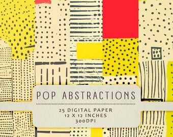 Digital Paper BUNDLE, Pop Art Texture Pack Scrapbook Paper, Goodnotes ...