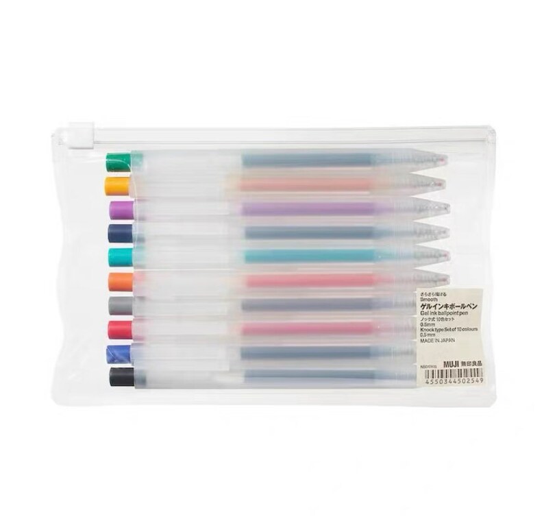 Muji 0.5mm Retractable Gel Pens, Set of 10 - Etsy
