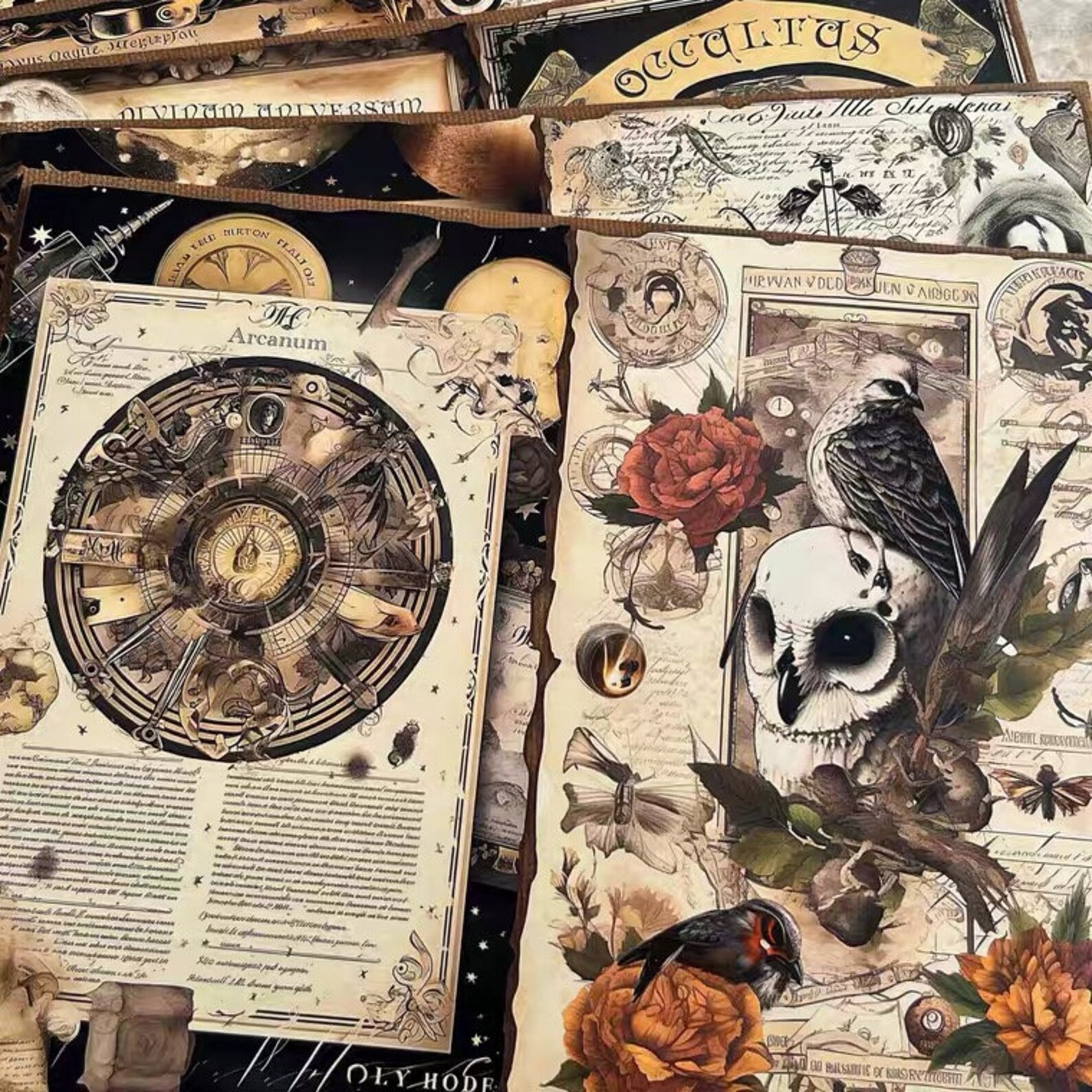 Junk Journal Kit, Ephemera Kit, Gothic, Mystic and Occult Scrapbook ...