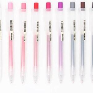 Muji 0.5mm Retractable Gel Pens, Set of 10 - Etsy