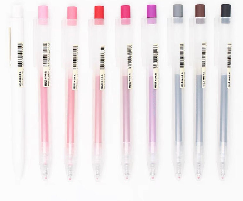 Muji 0.5mm Retractable Gel Pens, Set of 10 - Etsy