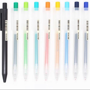Muji 0.5mm Retractable Gel Pens, Set of 10 - Etsy