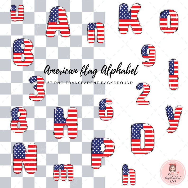 USA Flag Alphabet Doodle Letters American Flag, Doodle Letters American ...