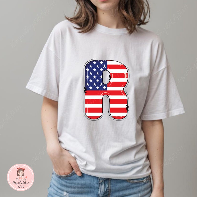 USA Flag Alphabet Doodle Letters American Flag, Doodle Letters American ...