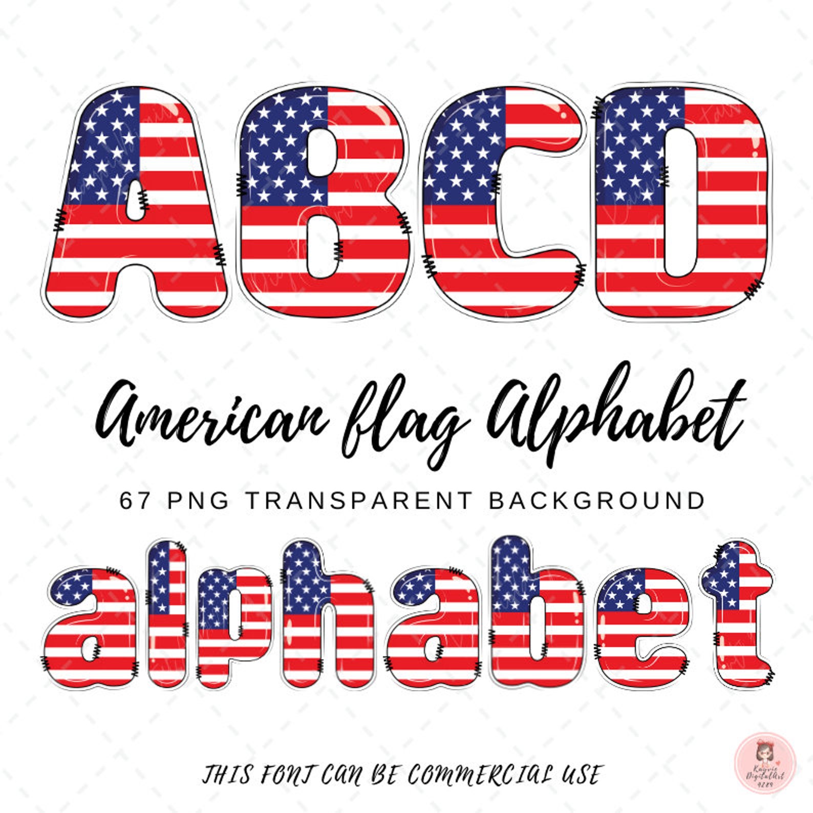 USA Flag Alphabet Doodle Letters American Flag, Doodle Letters American ...