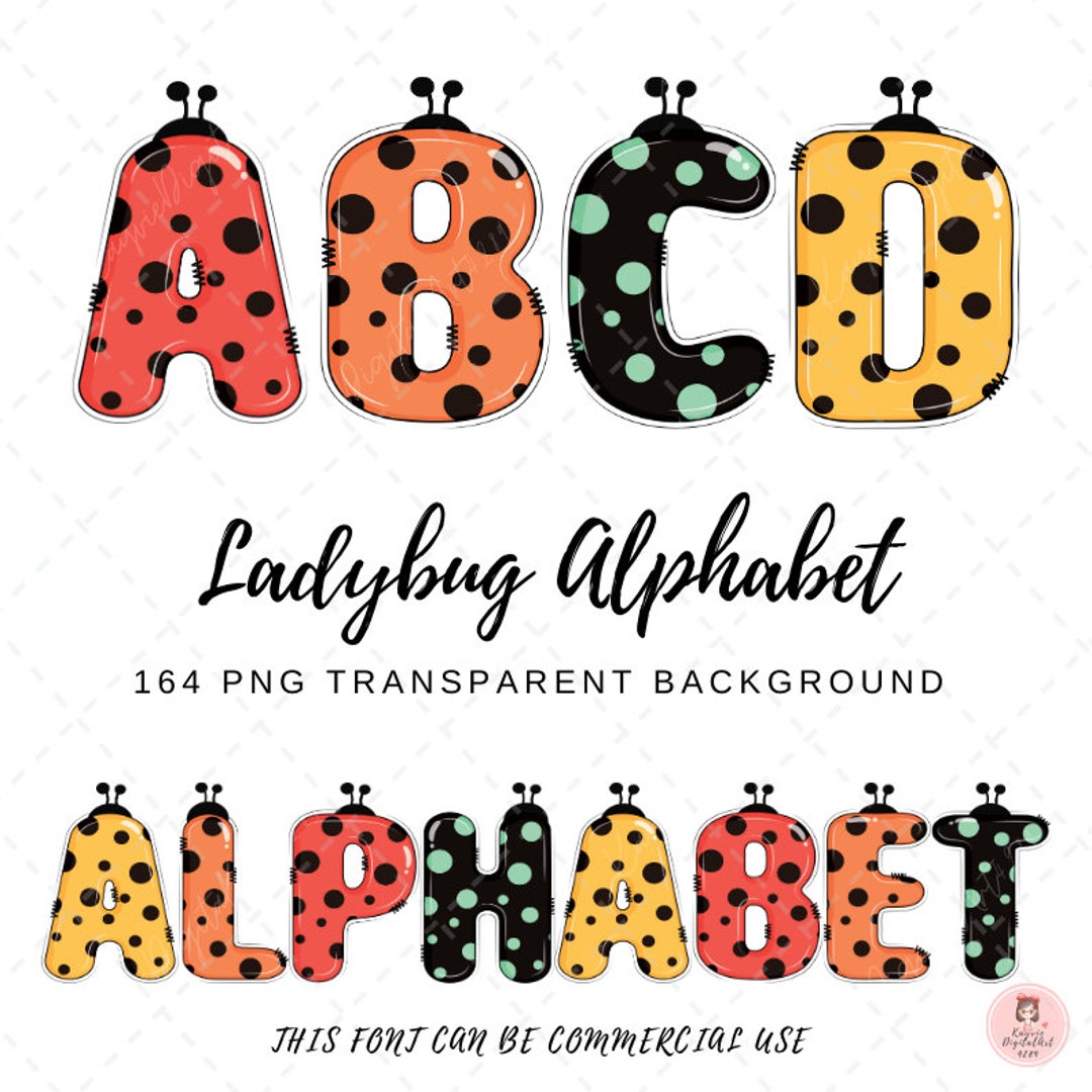 Alphabet Ladybug Animal Font Insect Clipart Insect Font Ladybug ...