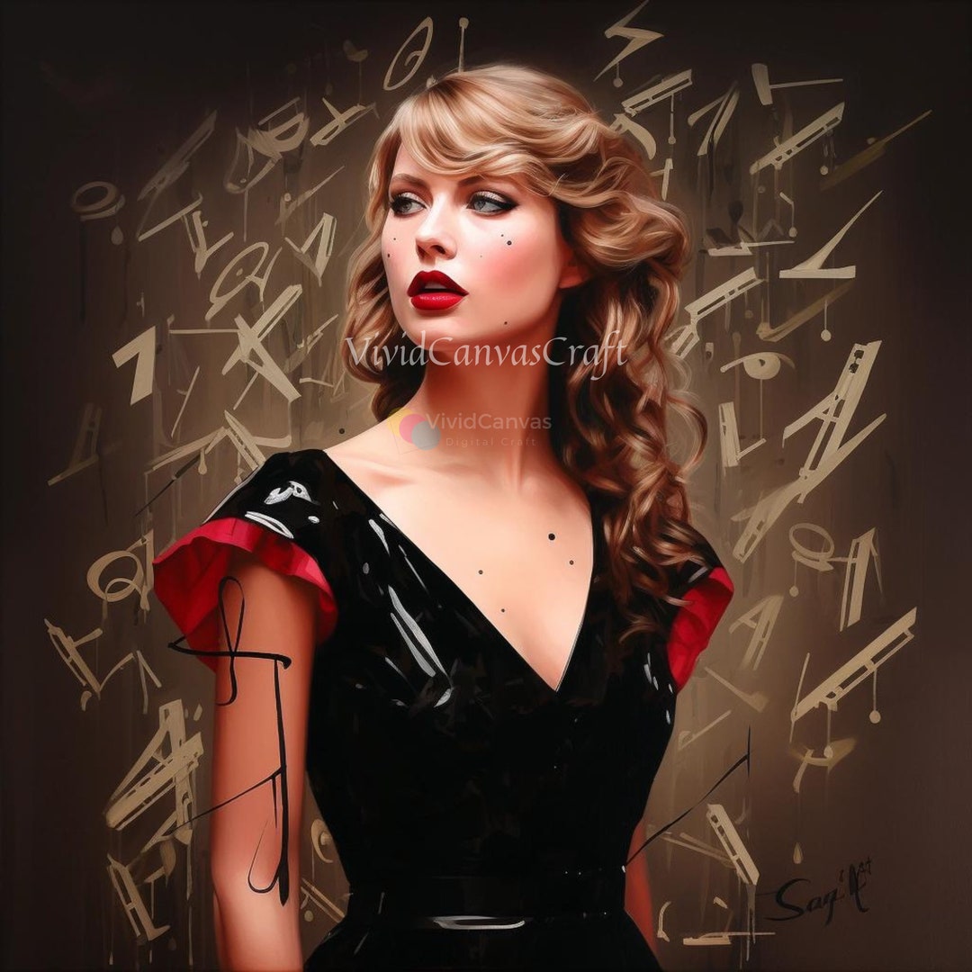 Swiftie Inspired Digital Portraits, Printable Digital Art PNG, Instant ...