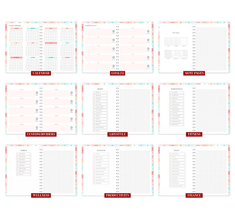 Undated Digital Planner | Goodnotes Planner | Daily Weekly Monthly ...