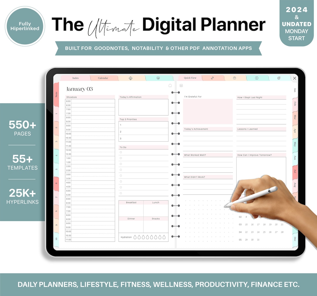 Digital Planner Bundle | Goodnotes Planner | Daily Weekly Monthly ...