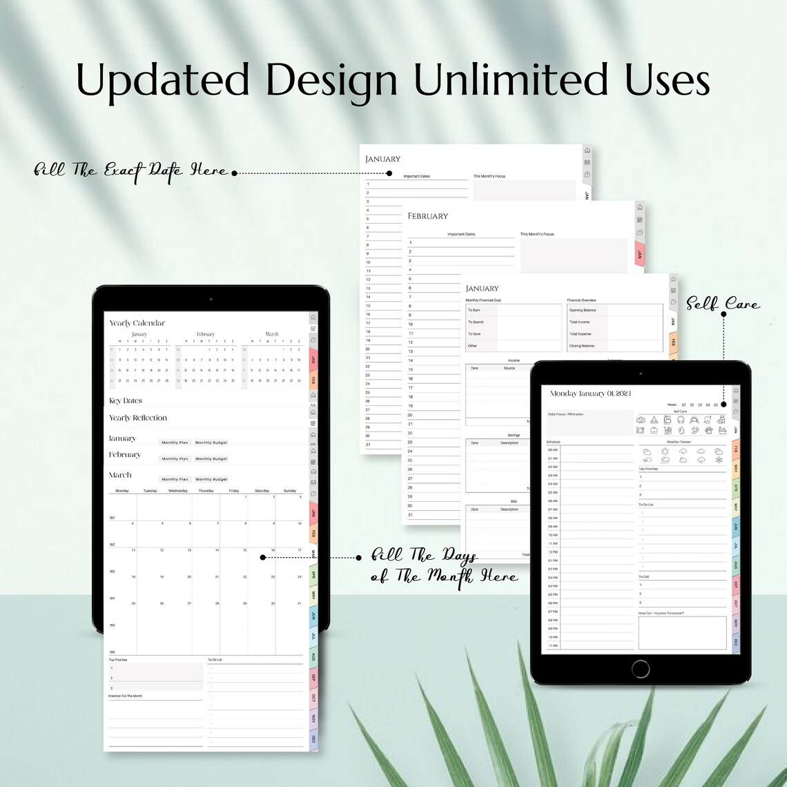 ADHD Planner, Self Care Planner, 2024 Digital Planner, ADHD Digital ...