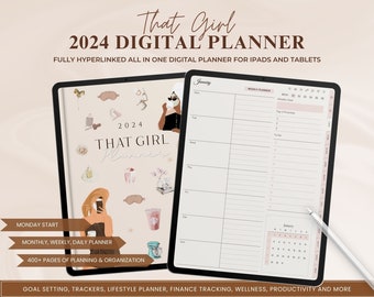 That Girl Self Care Planner, 2024 Digital Planner, 2024 Daily, Weekly ...