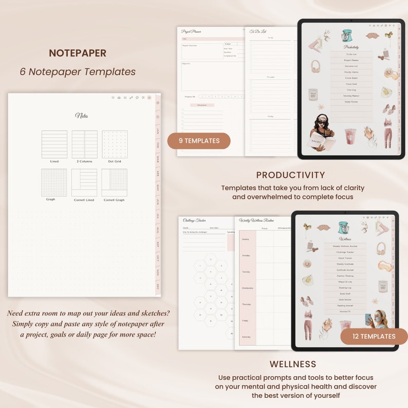 That Girl Self Care Planner, 2024 Digital Planner, 2024 Daily, Weekly ...