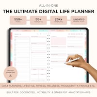 Undated Digital Planner Goodnotes Planner Daily Weekly Monthly Planner ...