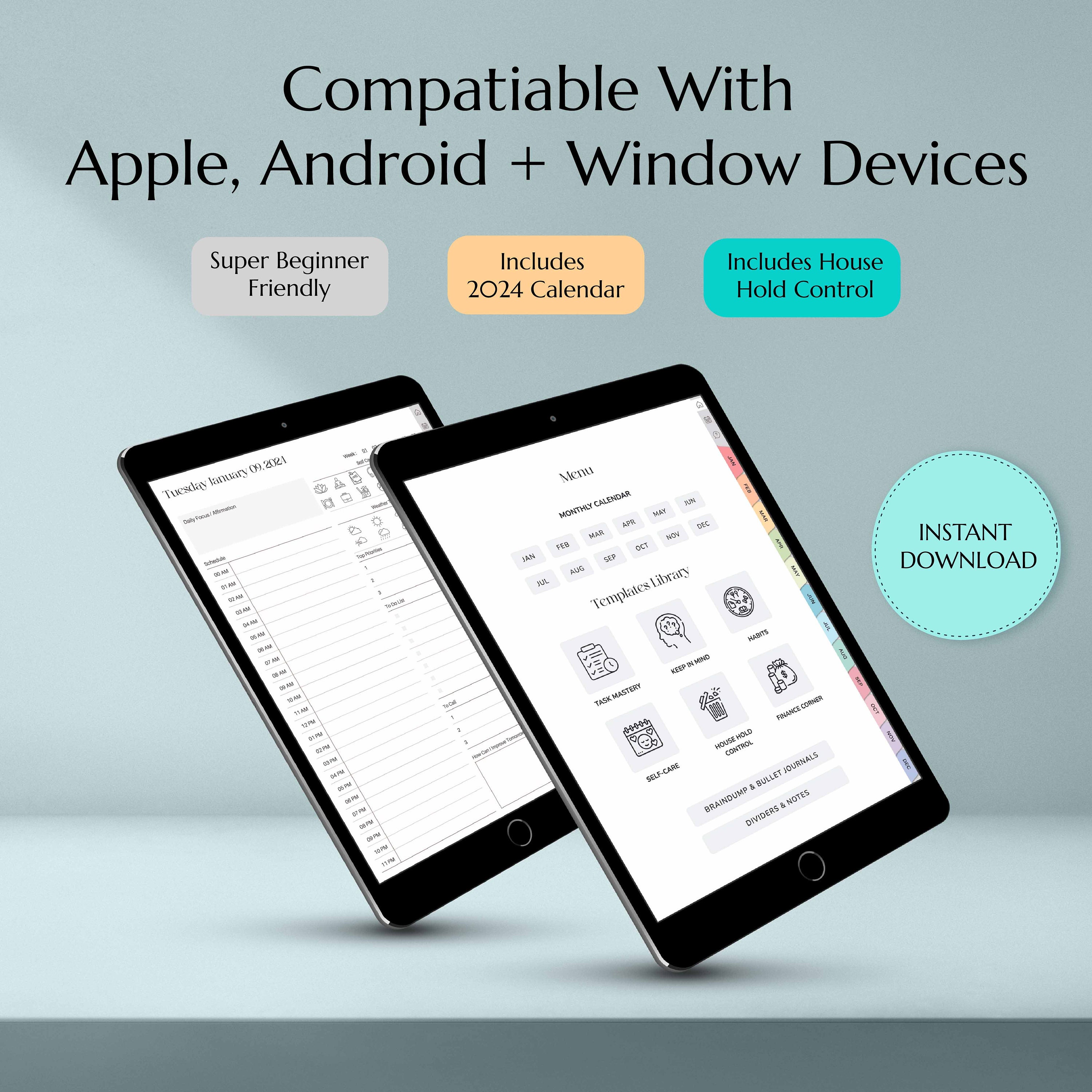 ADHD Planner Adult Daily Planner for Mental Health Digital Life Planner ...