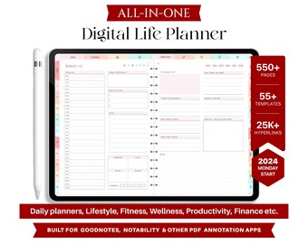 Ultimate All in One Digital Planner, 2024 Good Notes Planner ...