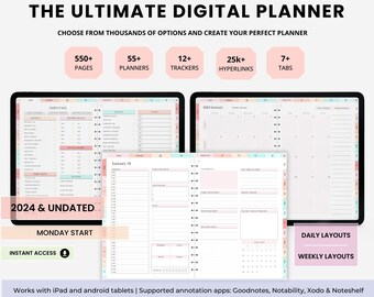 Ultimate All in One Digital Planner, 2024 Good Notes Planner ...