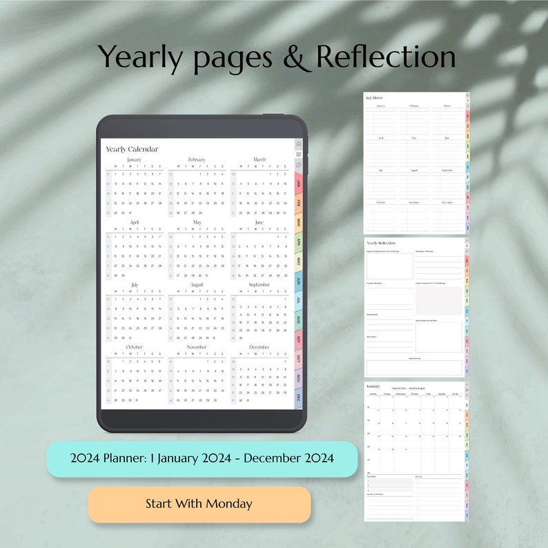 ADHD Planner, Self Care Planner, 2024 Digital Planner, ADHD Digital ...