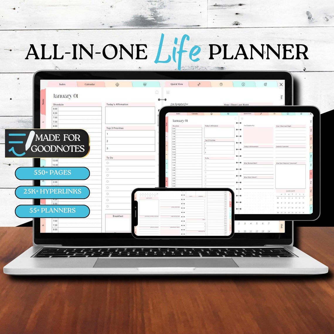 Good Notes Planner 2024 iPad Digital Planner for Daily, Monthly ...
