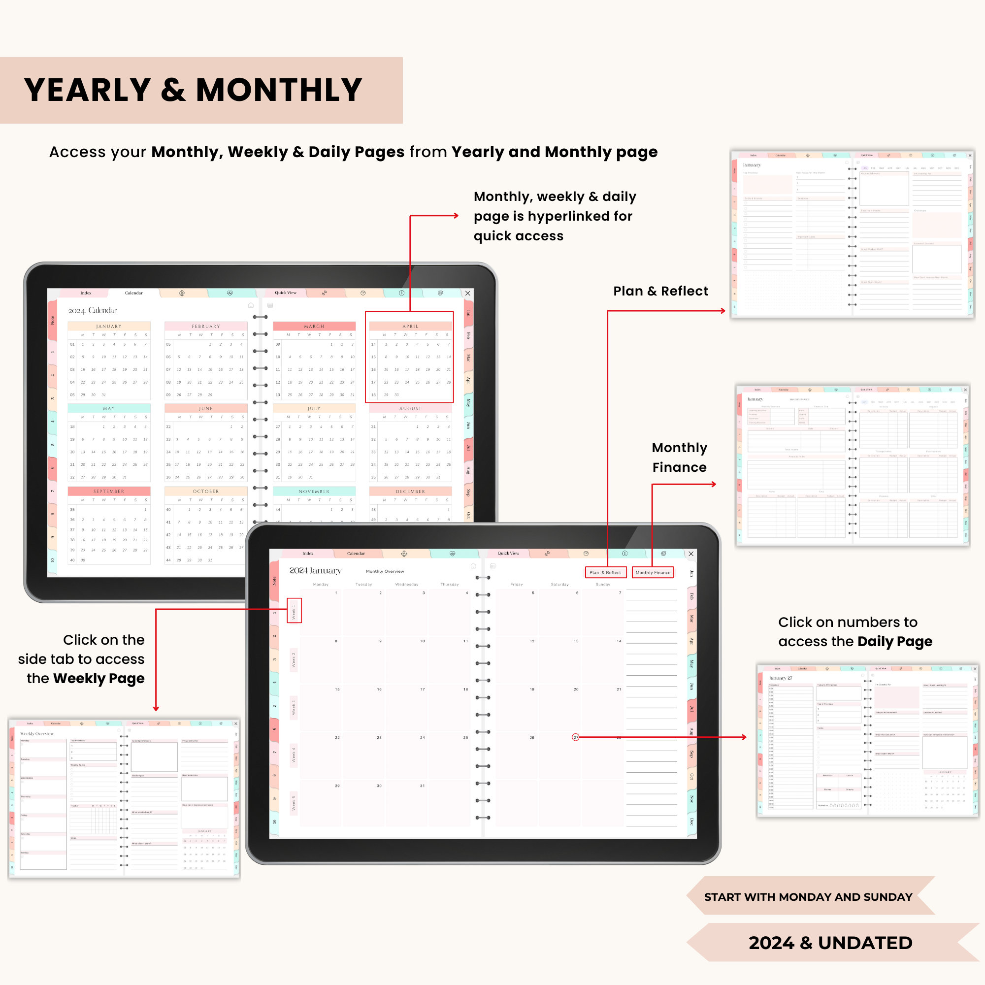 Ultimate All in One Digital Planner, 2024 Good Notes Planner ...