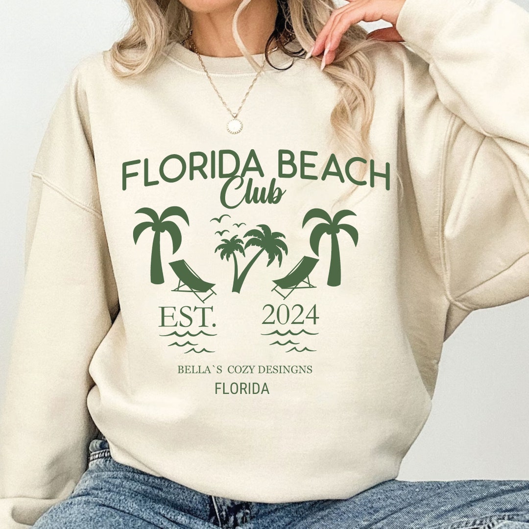 Luxury Bachelorette Merch Custom, Custom Name Beach Club Sweat ...