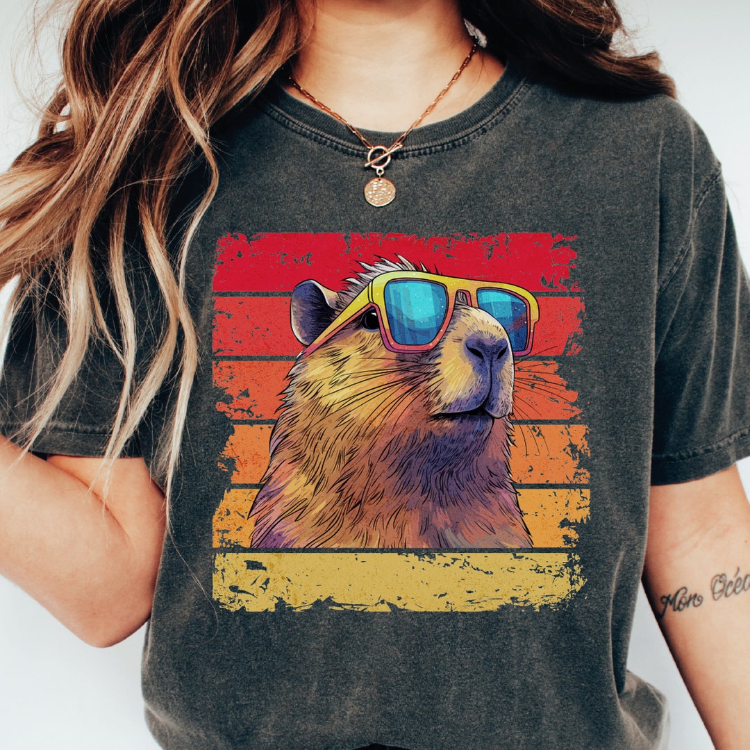 Capybara Shirt, Retro Capybara T-shirt, Funny Animal Lover Shirt, Capy ...