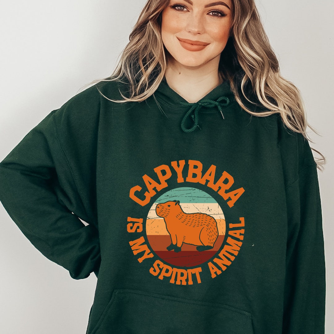 Capybara Sweathirt, Capybara is My Sprit Animal, Retro Capybara ...