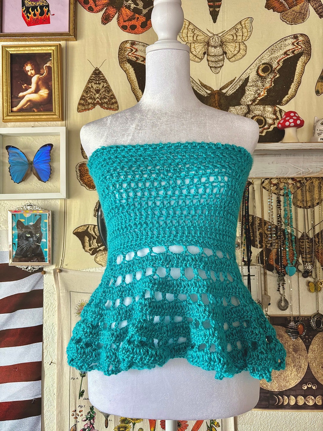 Handmade Crochet Ruffle Top Crochet Ruffle Crop Top - Etsy