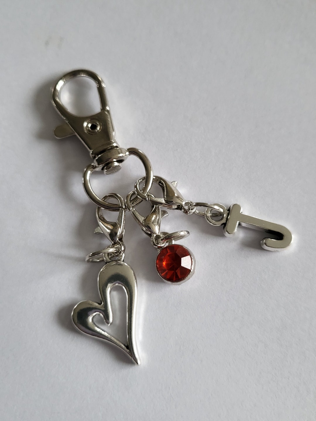Birthstone Keyring/bag Charm/necklace With Initial. Ideal for Birthdays ...