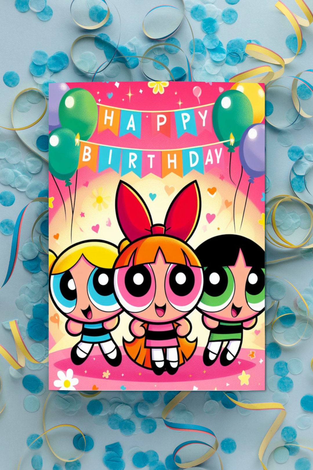 Powerpuff Girls Birthday Card, Powerpuff Girls Digital Birthday Card ...