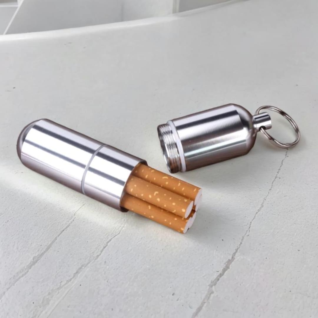 Mini Waterproof Metal Cigarette Tube With Keychain – Slim Aluminum ...