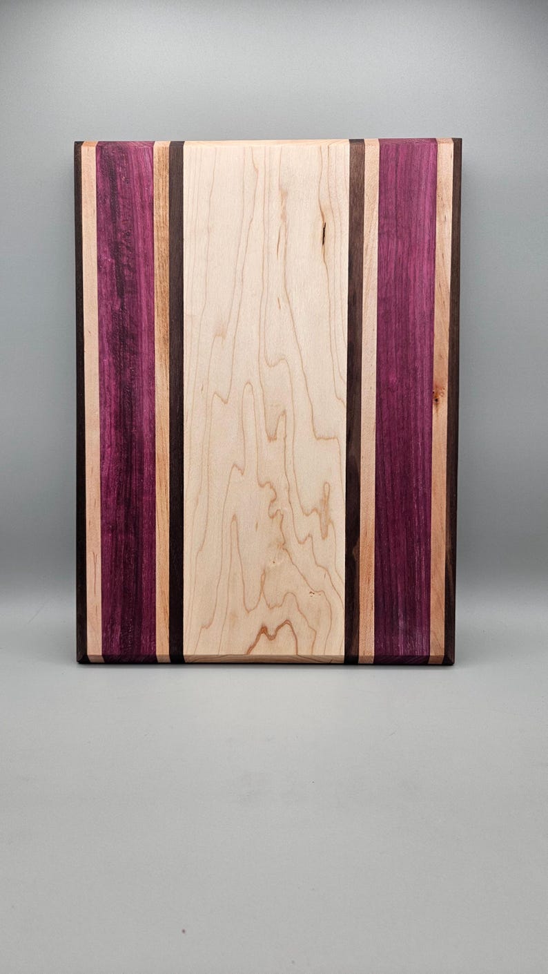 Maple, Walnut, Purpleheart Handmade Cutting Board - Etsy