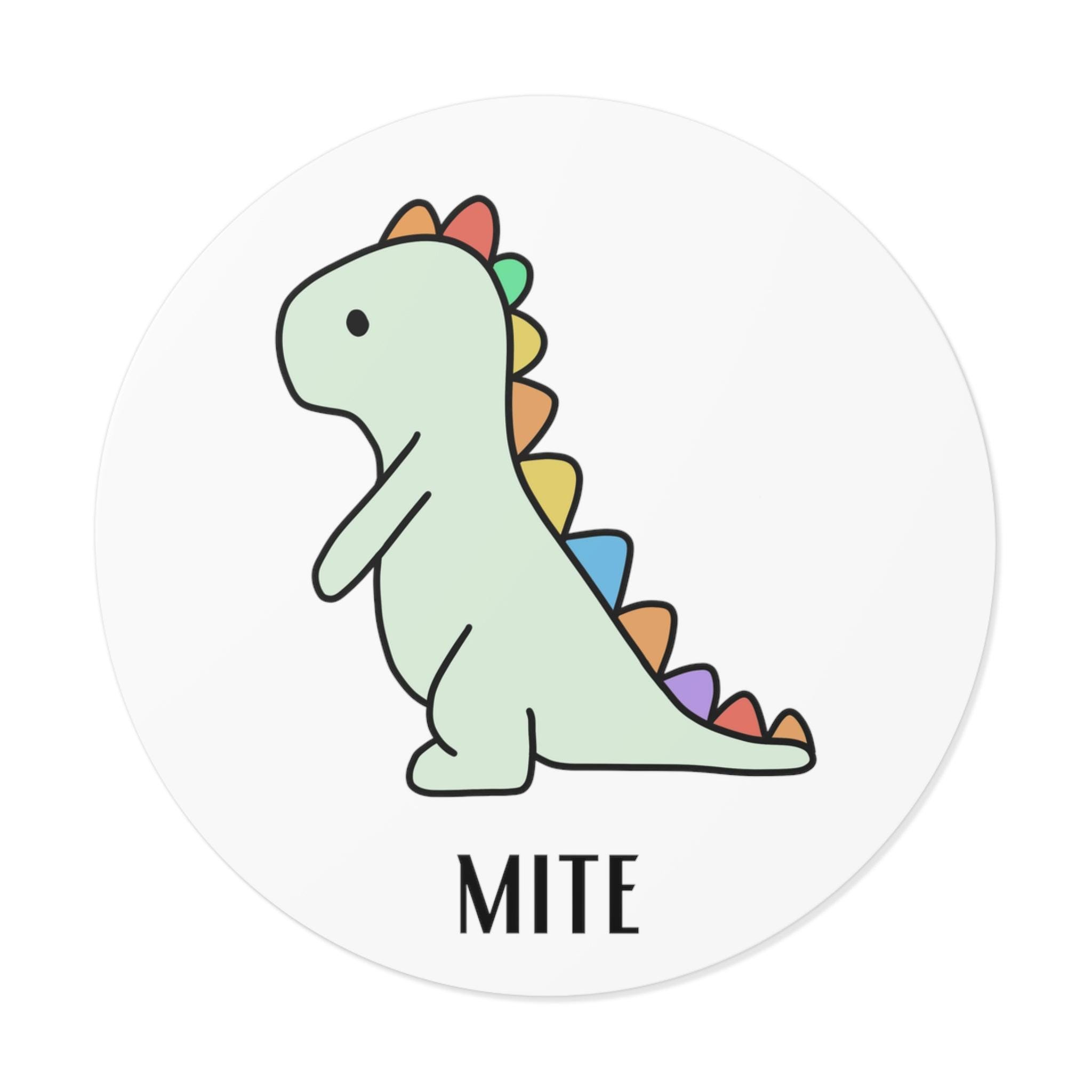 Dino-mite - Vinyl Sticker Round - Etsy