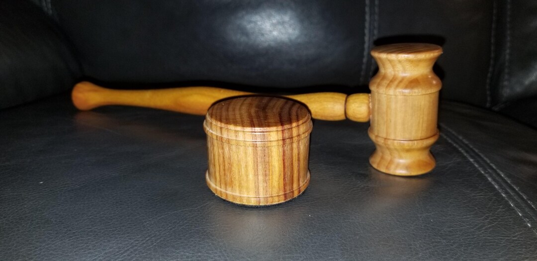 Handmade Custom Wood Gavel and Round Sounding Block - Etsy