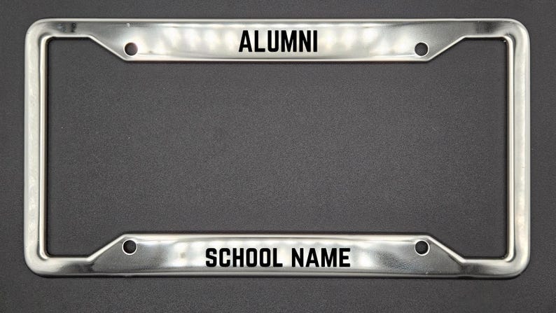Alumni Customizable - Metal License Plate Frame - Etsy