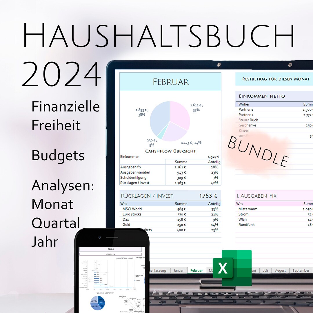 Household Book German 2024 Excel German Household Book Monthly ...