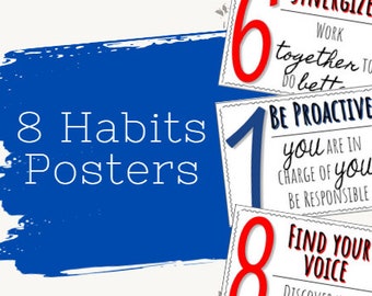 8 Habits Posters, Leader in Me, Leadership, Classroom Decor, Habits 1 ...