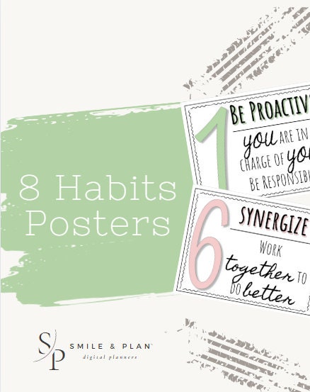 8 Habits Posters, Leader in Me, Leadership, Classroom Decor, Habits 1 ...