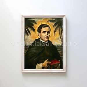 St. Damien of Molokai DIGITAL OIL PAINT Catholic Printable Catholic Art ...