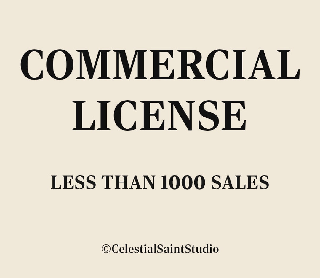 Commercial Extended License for Digital Downloads Under 1000 Sales - Etsy