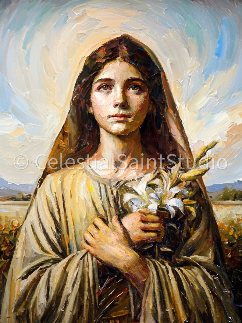 St. Maria Goretti DIGITAL OIL PAINT Catholic Printable Catholic Art ...