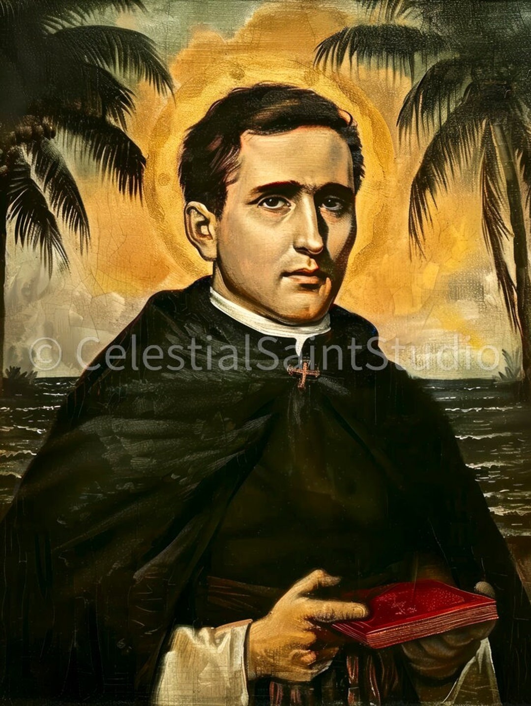 St. Damien of Molokai DIGITAL OIL PAINT Catholic Printable Catholic Art ...