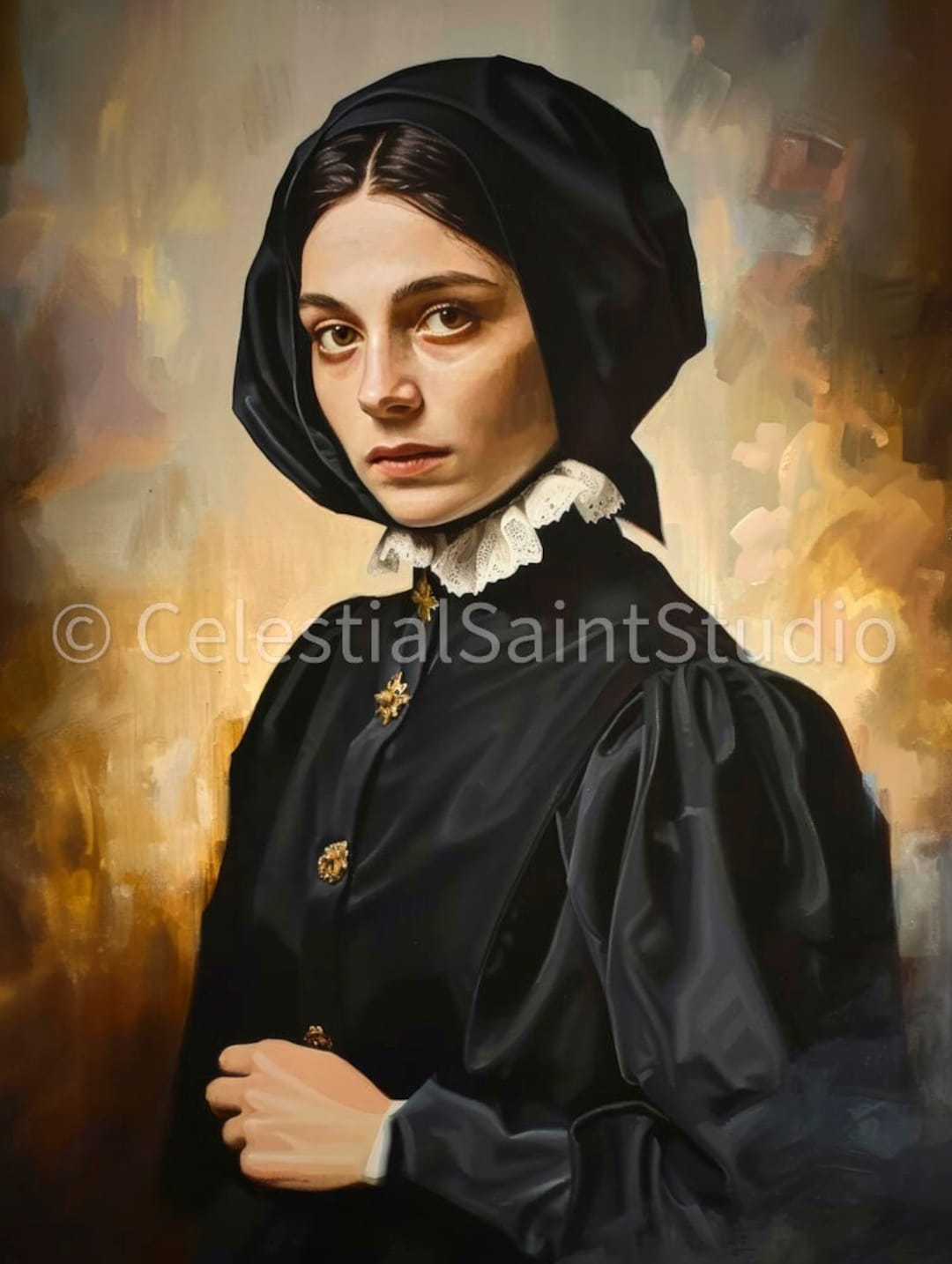 St. Elizabeth Ann Seton DIGITAL OIL PAINT Catholic Printable Catholic ...