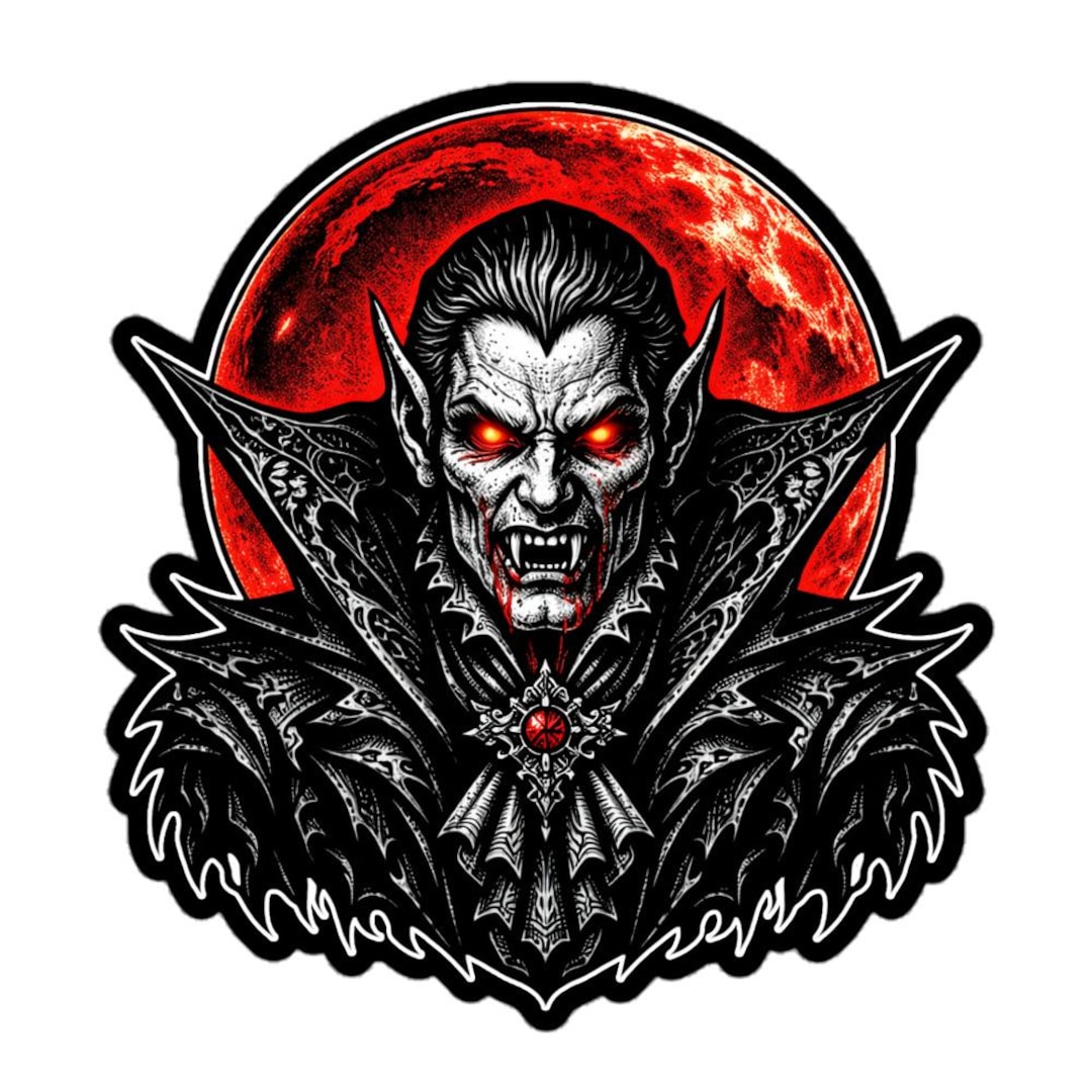 Vampire Vinyl Sticker • Gothic Dracula Sticker • Dark Fantasy Horror ...