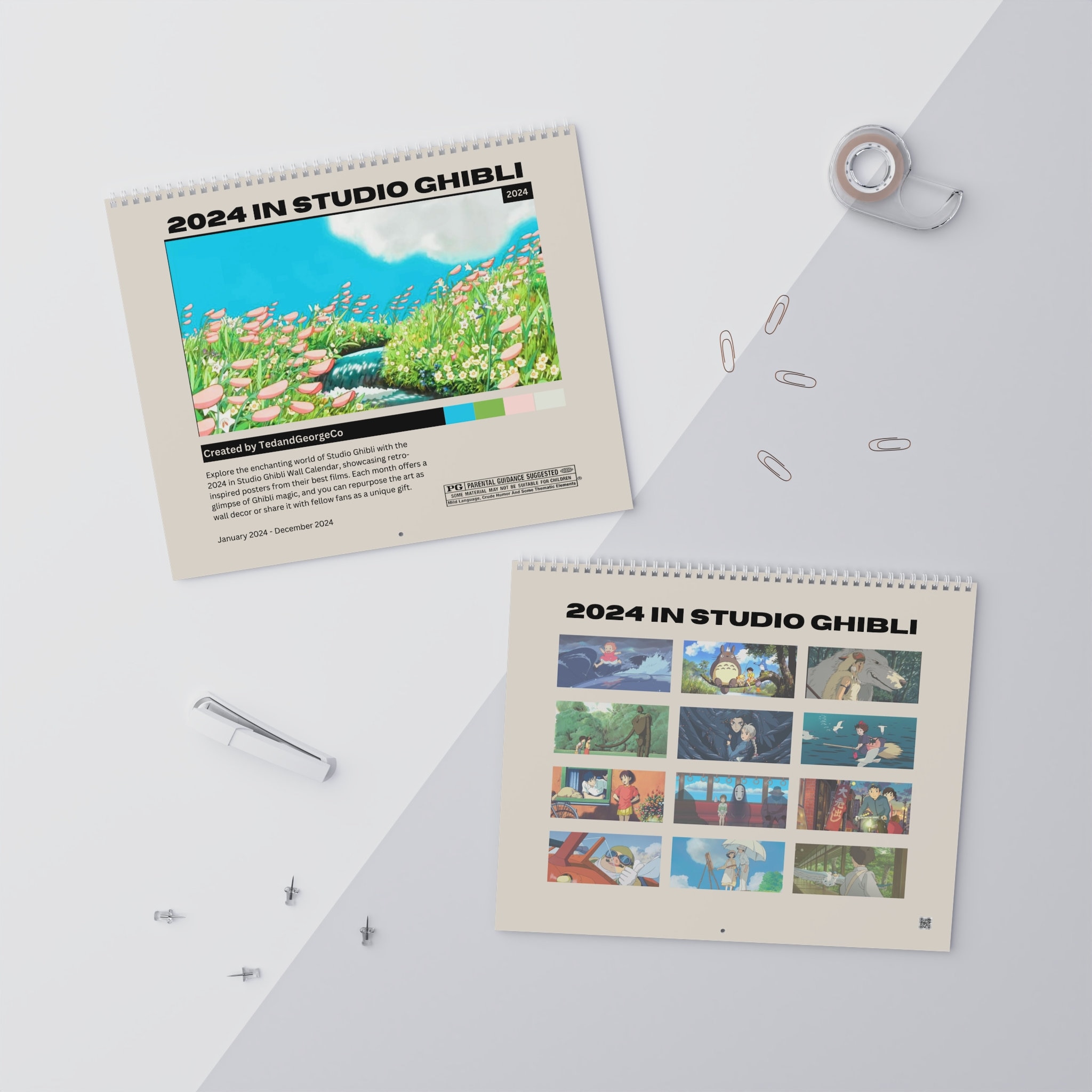 Studio Ghibli / Hayao Mizakai / Vintage Movie Poster / Wall Calendar ...