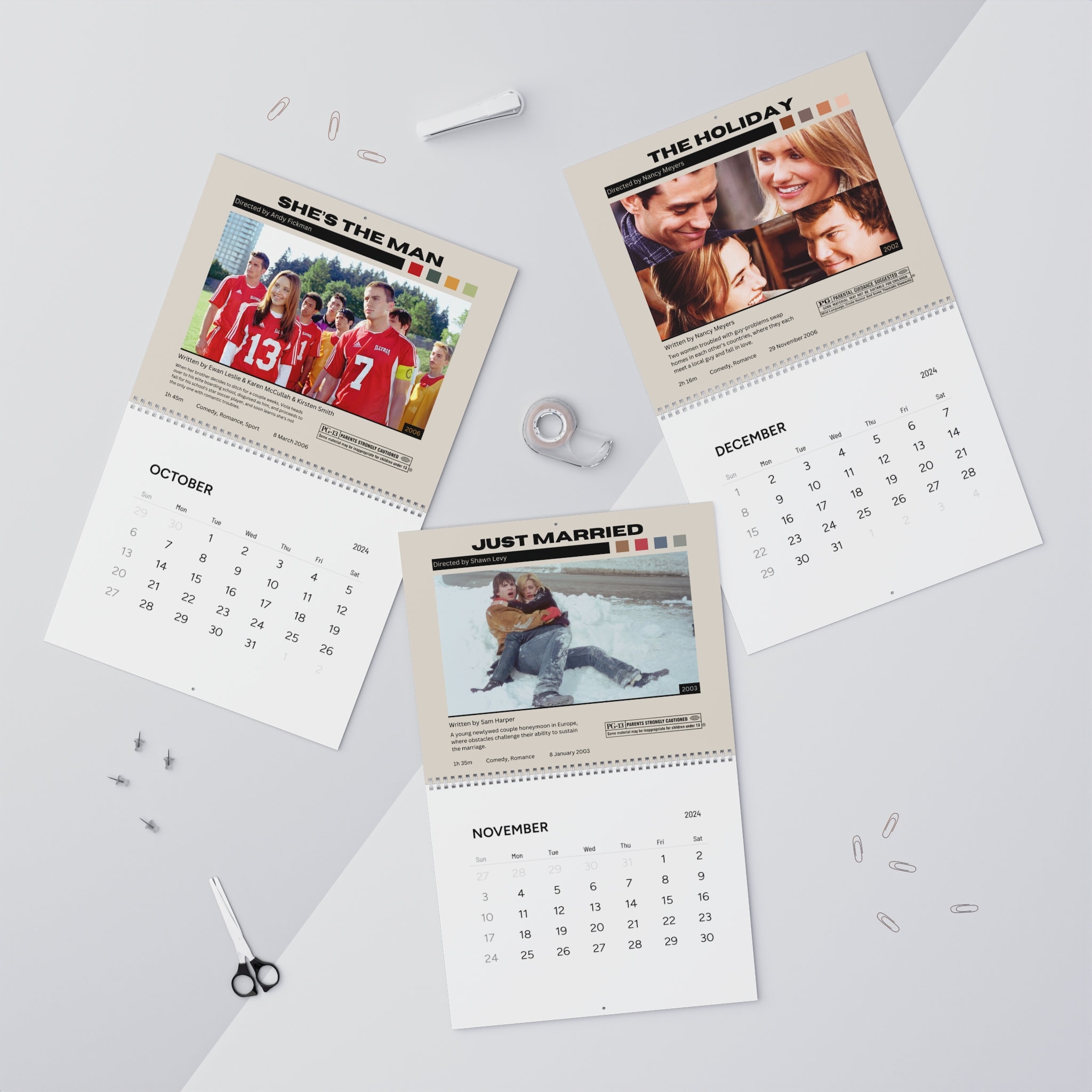 Movie Posters of 2000s Romantic Comedies Wall Calendar (2024) sold by ...