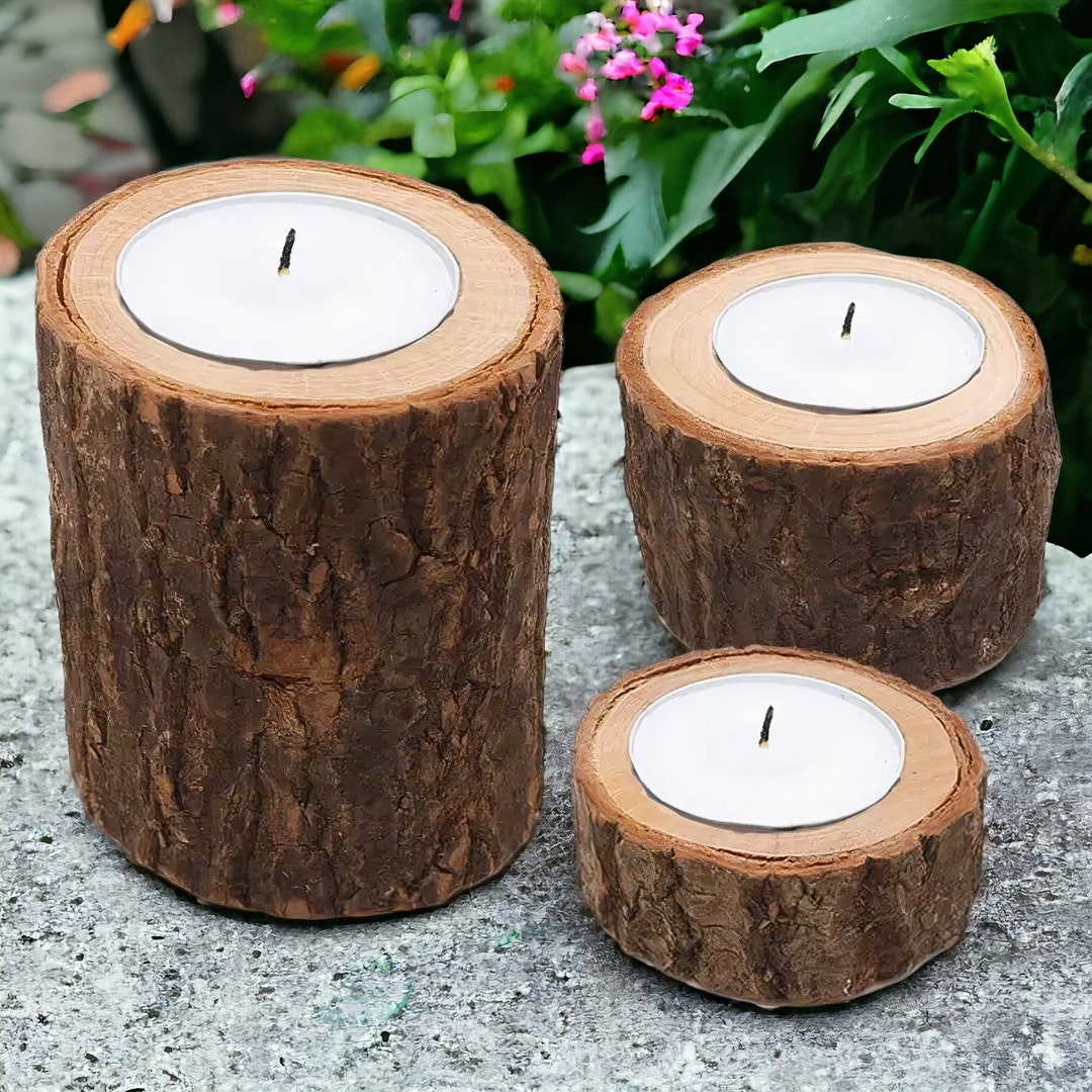 Wooden Tree Styled Nature Candle Holder - Etsy