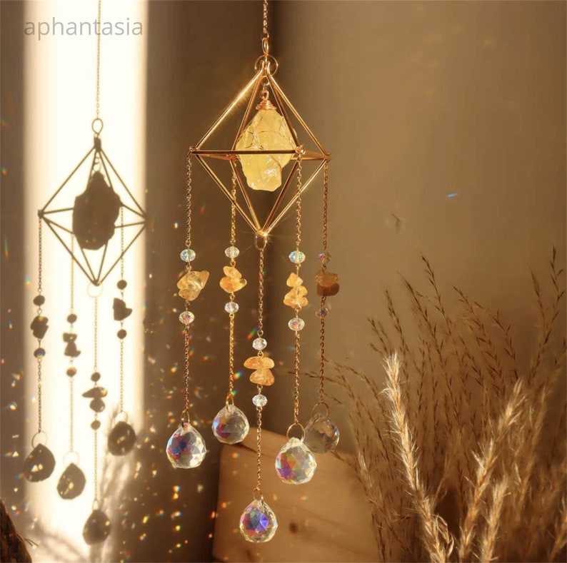 Gemstone Crystal Suncatcher Window Prism Decor Boho Decoration Room ...