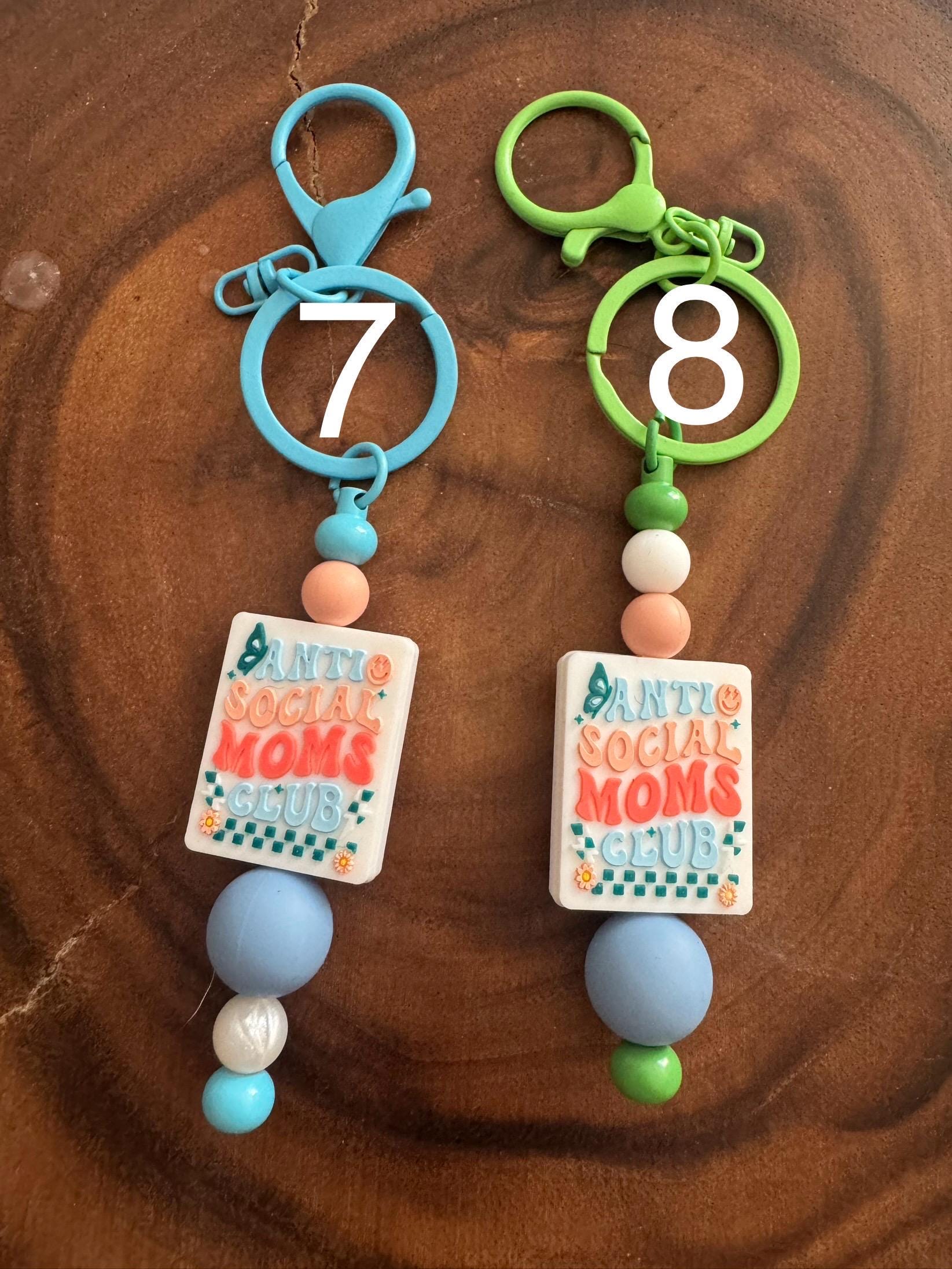 Handmade Keychains - Mom Keychains, Mama, Anti Social Moms Club ...